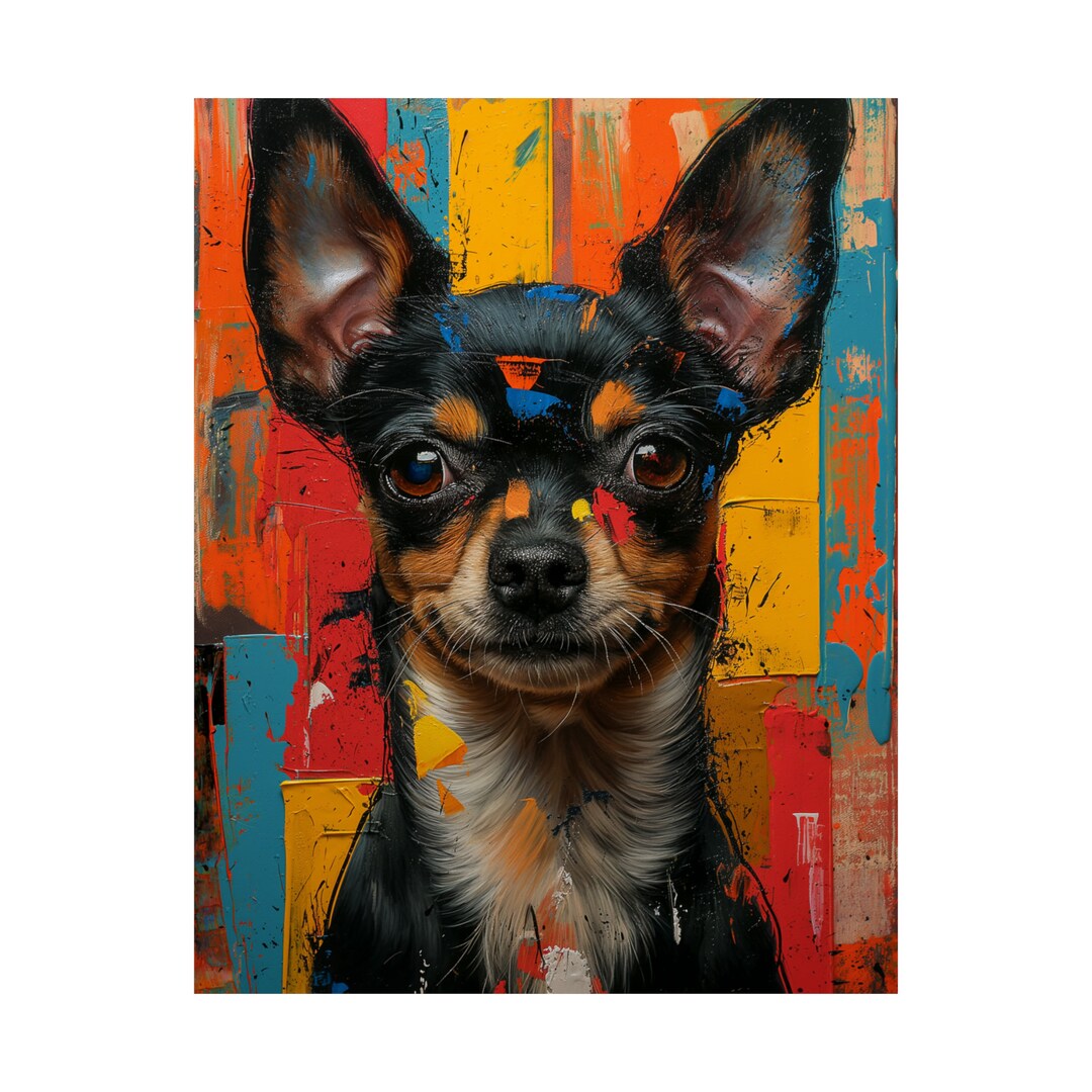 Colorful Chihuahua Dog Street Art Style-paint Splat Dog Lovers- Dog ...