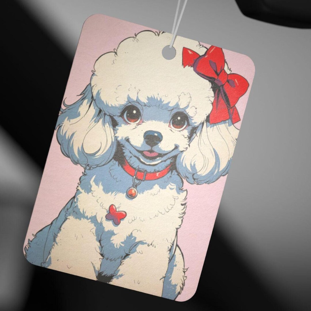 Puppy Air Freshener, French Poodle Dog Retro Anime Style, Car Scent ...