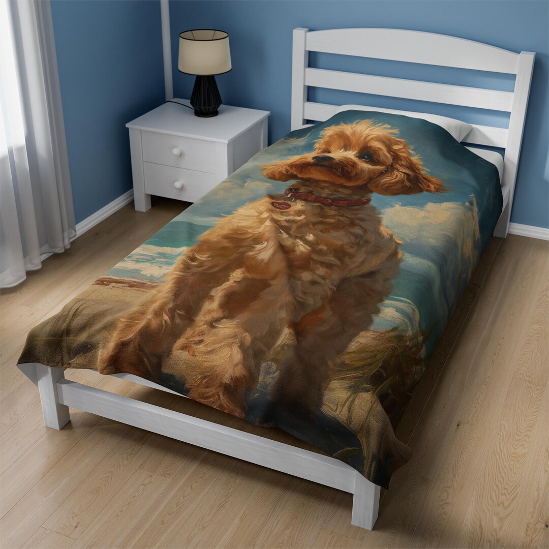 Poodle in the Beach Blanket, Plush Blanket, Beautiful Poodle Design ...