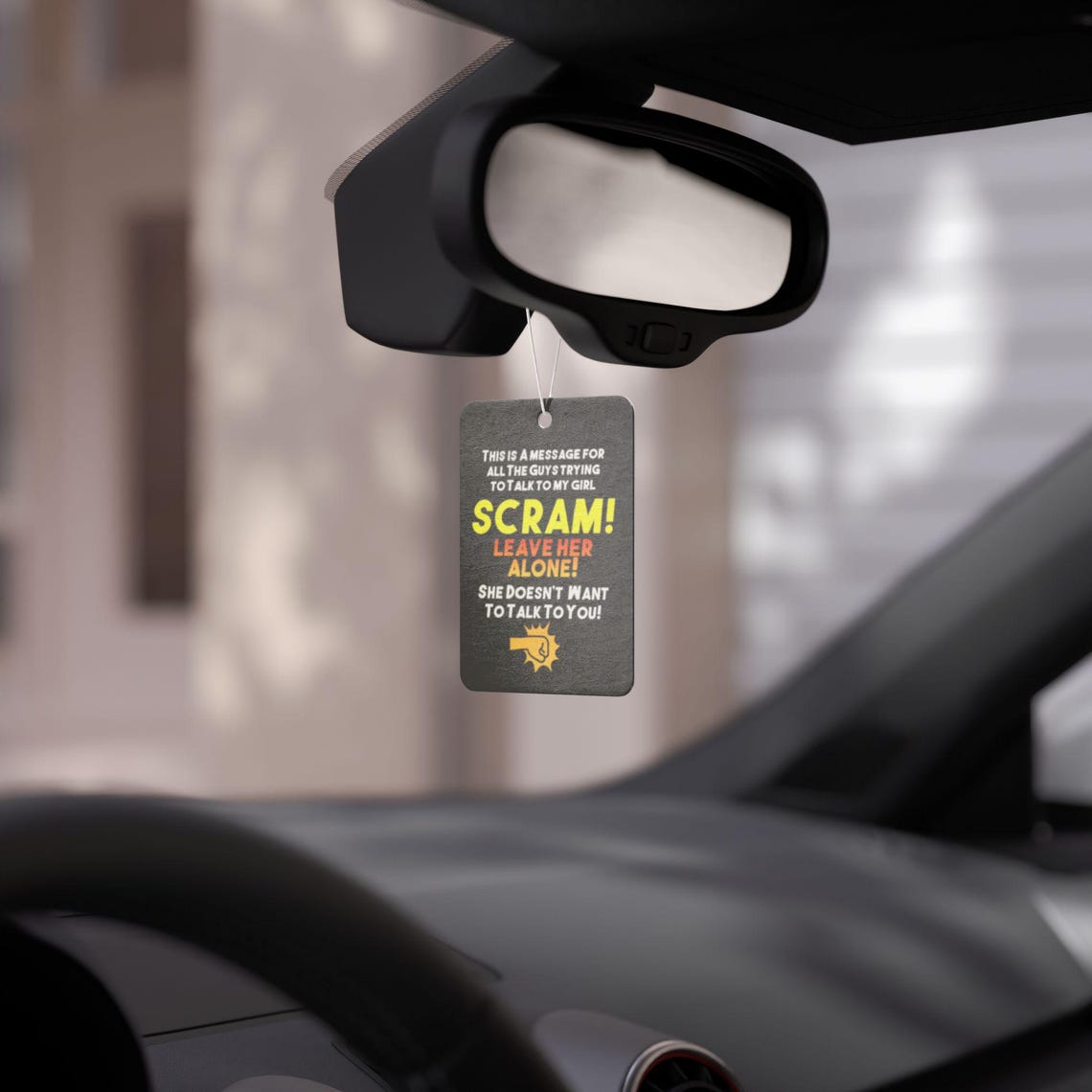 Scram Leave Her Alone Meme Car Air Freshener - Funny Car Scent ...