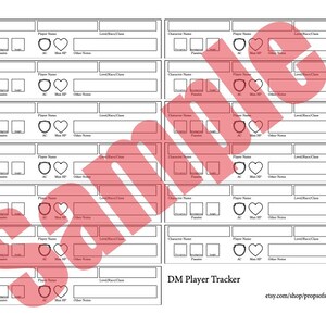 Dungeon Master Player Tracker PDF | Dungeons and Dragons | DM Tools - Etsy