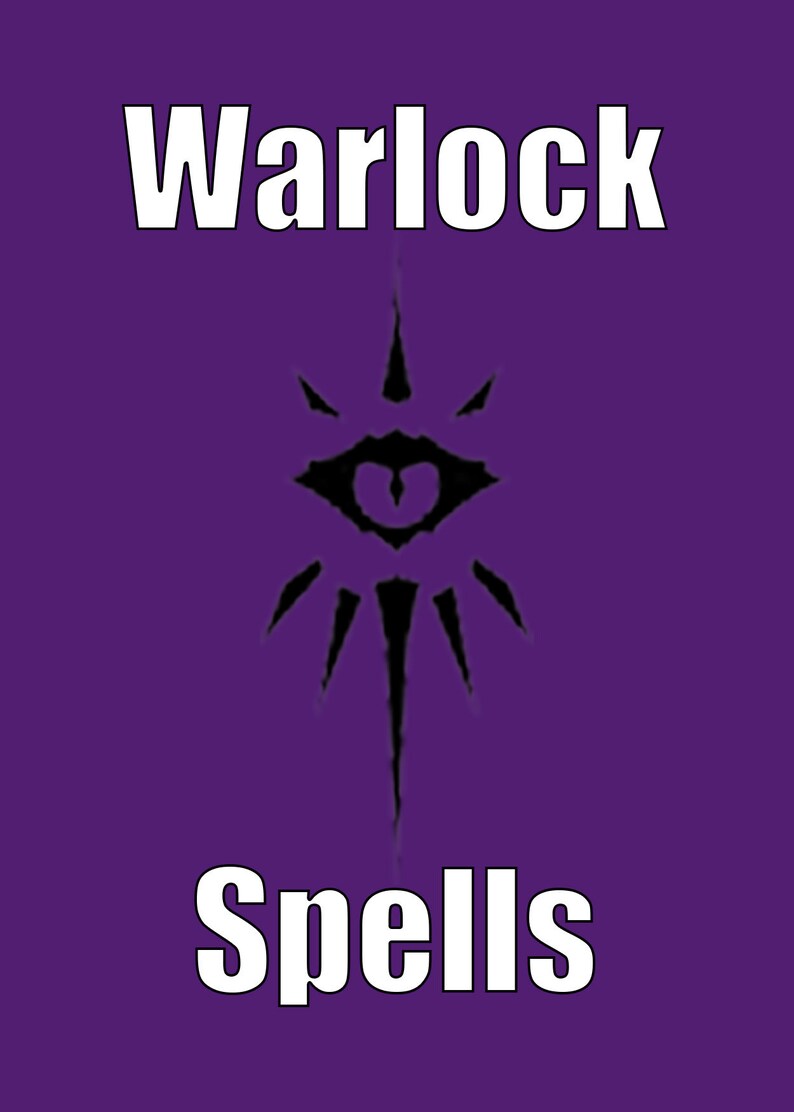 Custom Warlock Spell Cards D&D 5e PDF Download - Etsy Israel