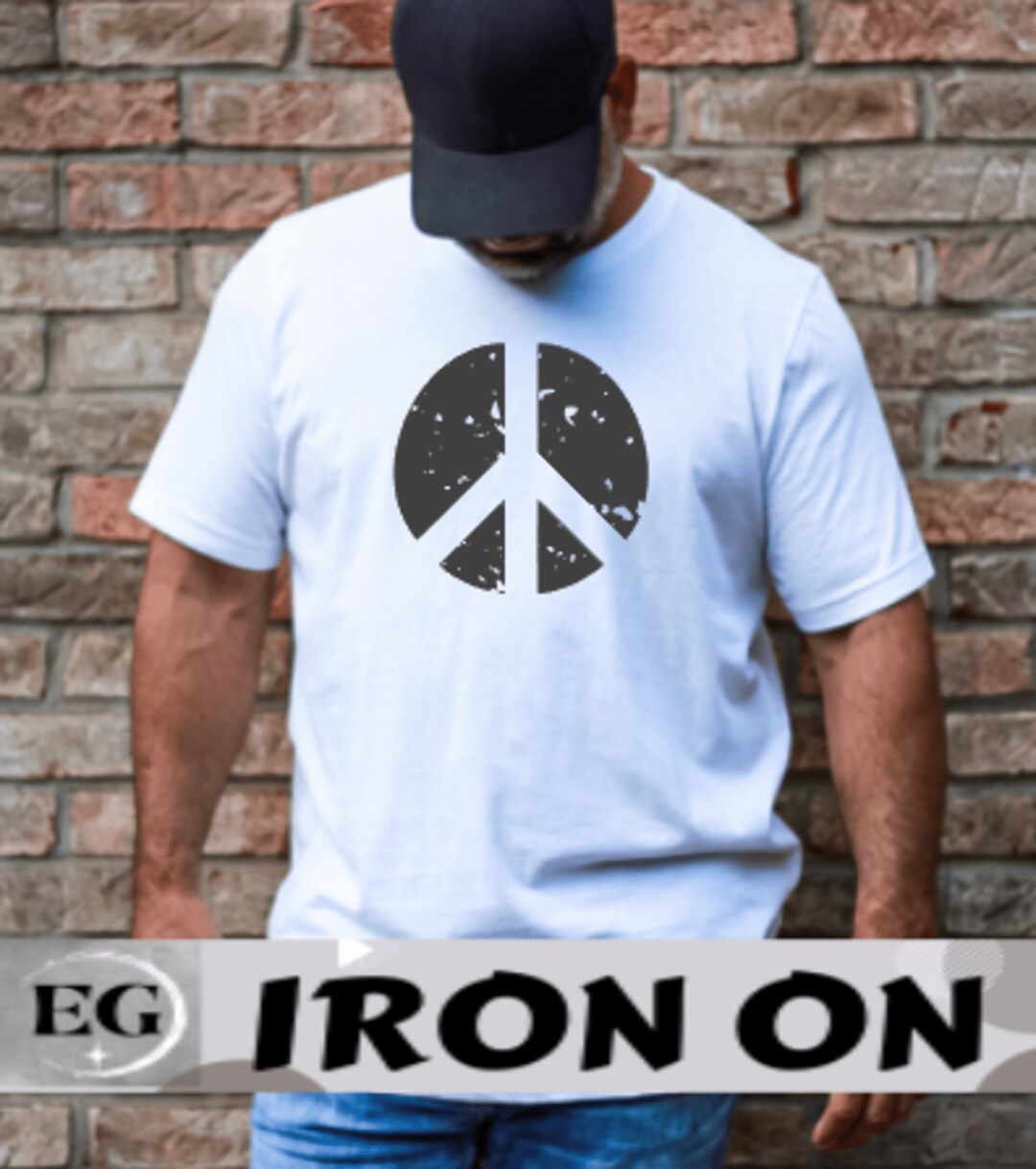 Distressed Peace Sign Iron on Decal DIY Iron on Transfer Retro Vibe ...