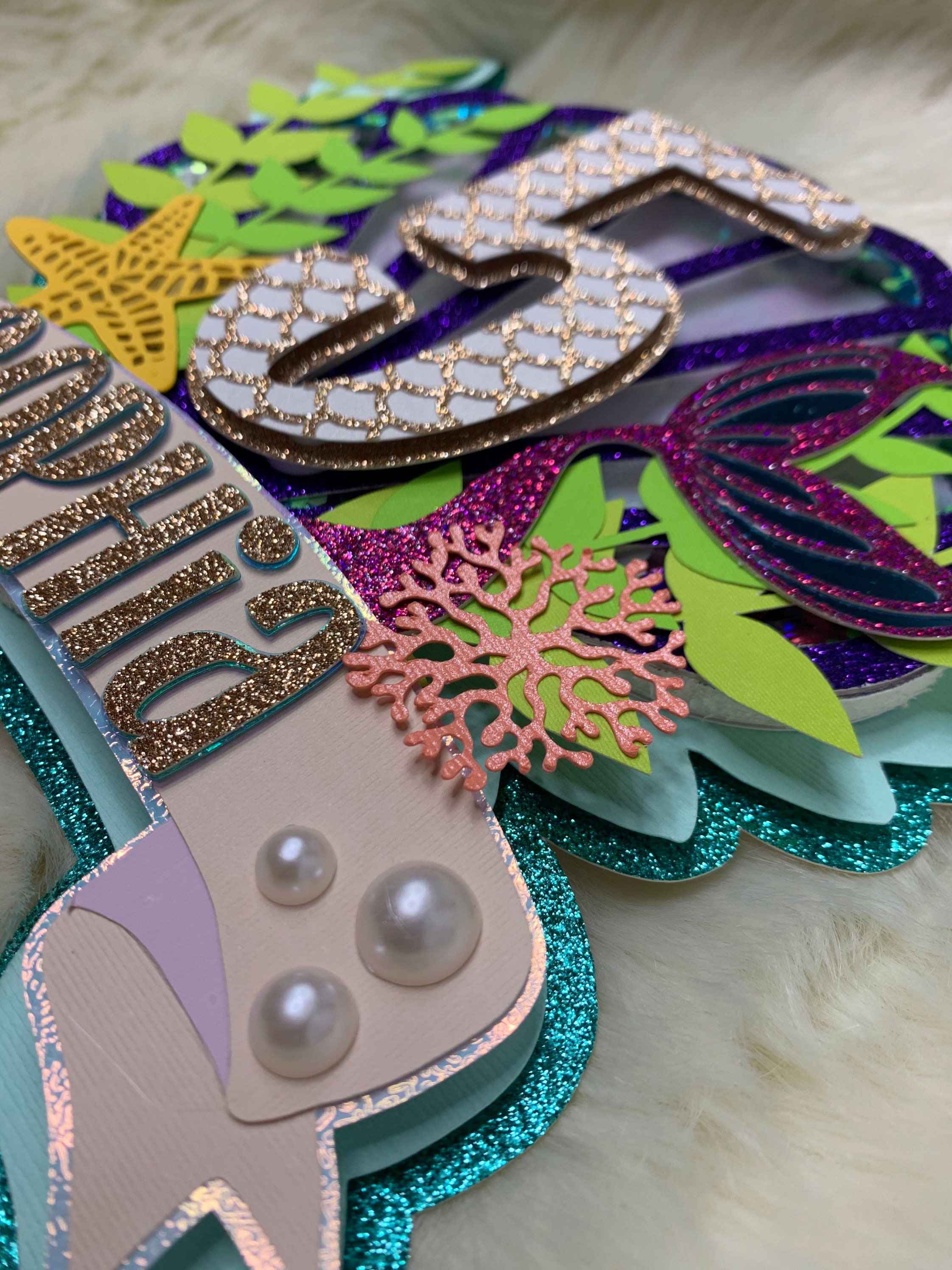 Mermaid Shaker Cake Topper Mermaid Cake Topper Under the Sea - Etsy