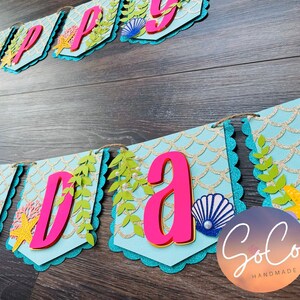 Mermaid Banner| Mermaid Party Themed Banner| Mermaid Party Decor| Under ...
