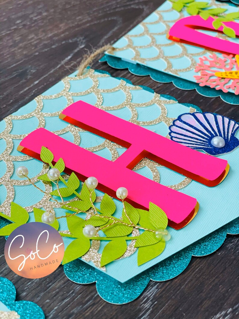 Mermaid Banner| Mermaid Party Themed Banner| Mermaid Party Decor| Under ...