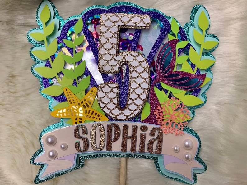 Mermaid Shaker Cake Topper| Mermaid Cake Topper| Under the Sea Cake ...