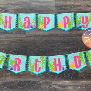 Mermaid Banner| Mermaid Party Themed Banner| Mermaid Party Decor| Under ...