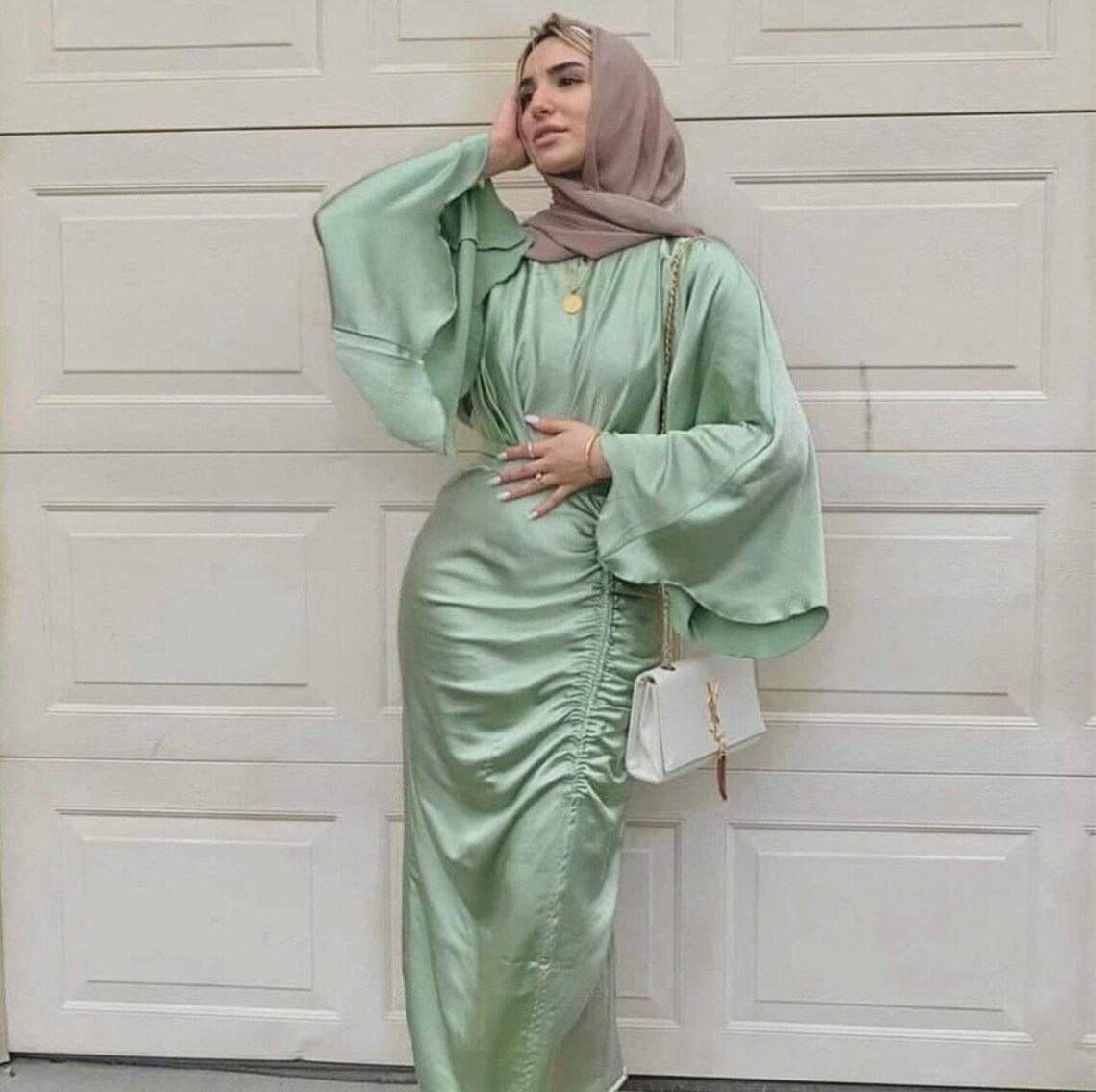 Satin Dress Prom Dress Abaya Modest Fashion Graduation Dress Kaftan ...