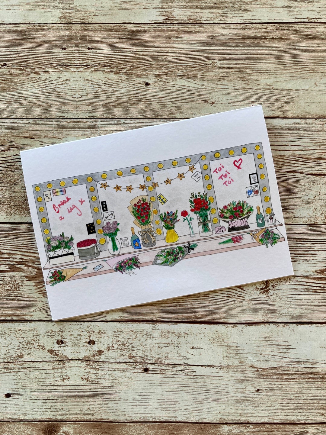 Break a Leg Card Opening Night / Theatre Press Night toi Toi Toi - Etsy