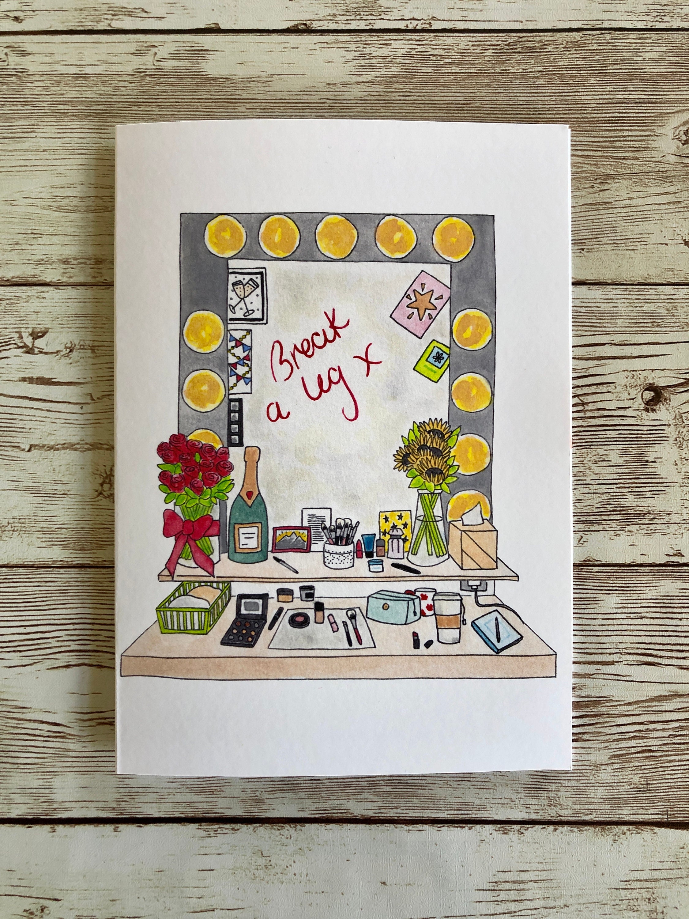 Theatre Break a Leg Card - Etsy UK