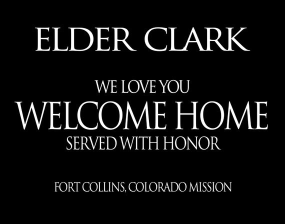 LDS Missionary Welcome Home Sign | Etsy