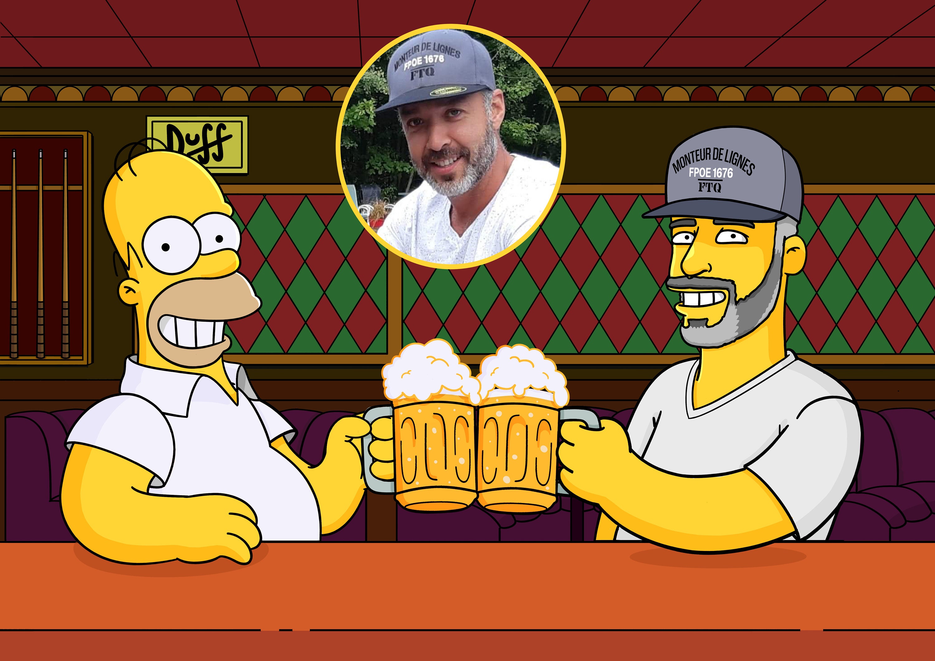 Custom Simpson Portrait Digital Drawing Simpson Bar Scene | Etsy