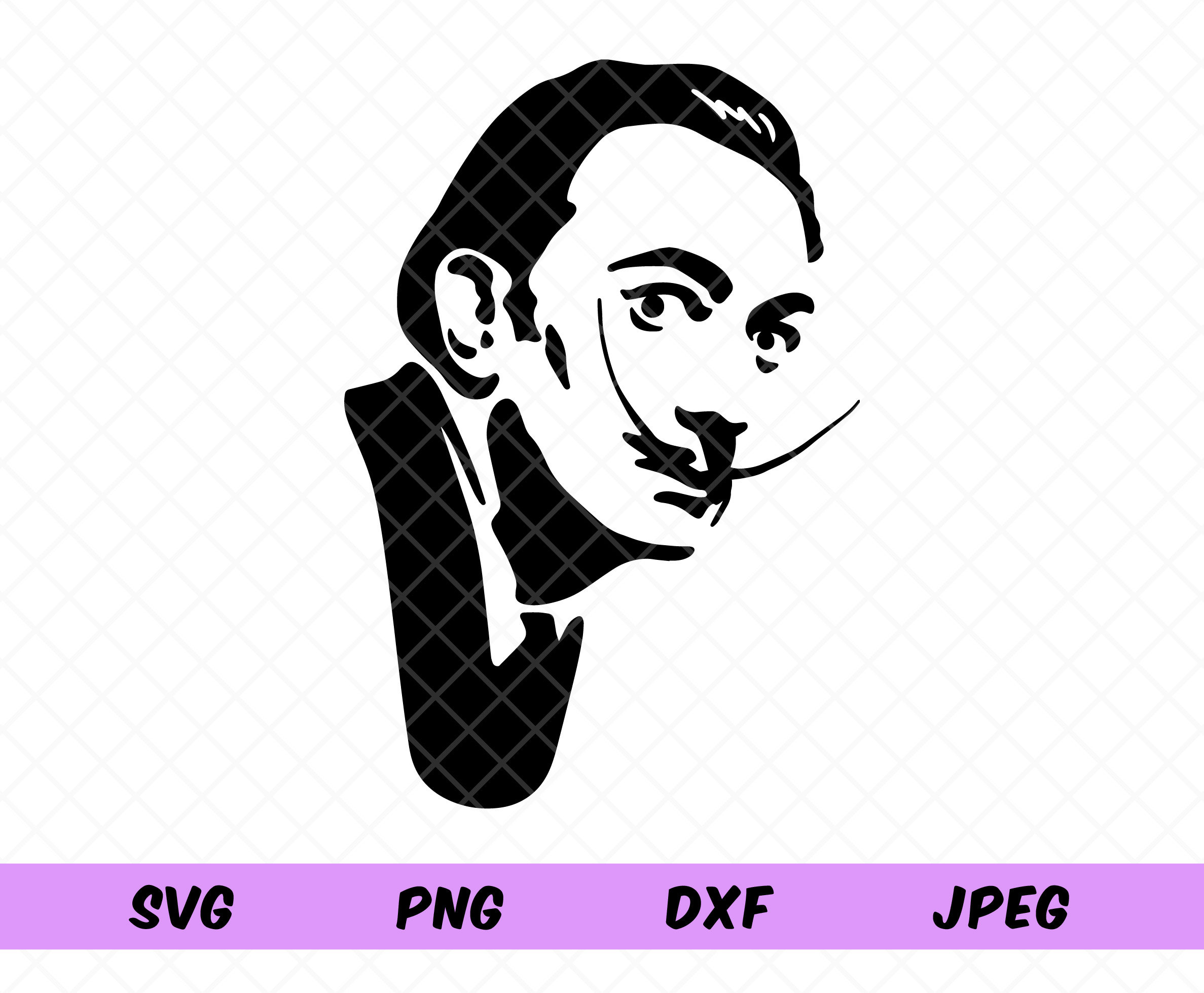 Salvador Dali Svg Stencil Portrait Dali Silhouette Salvador - Etsy ...