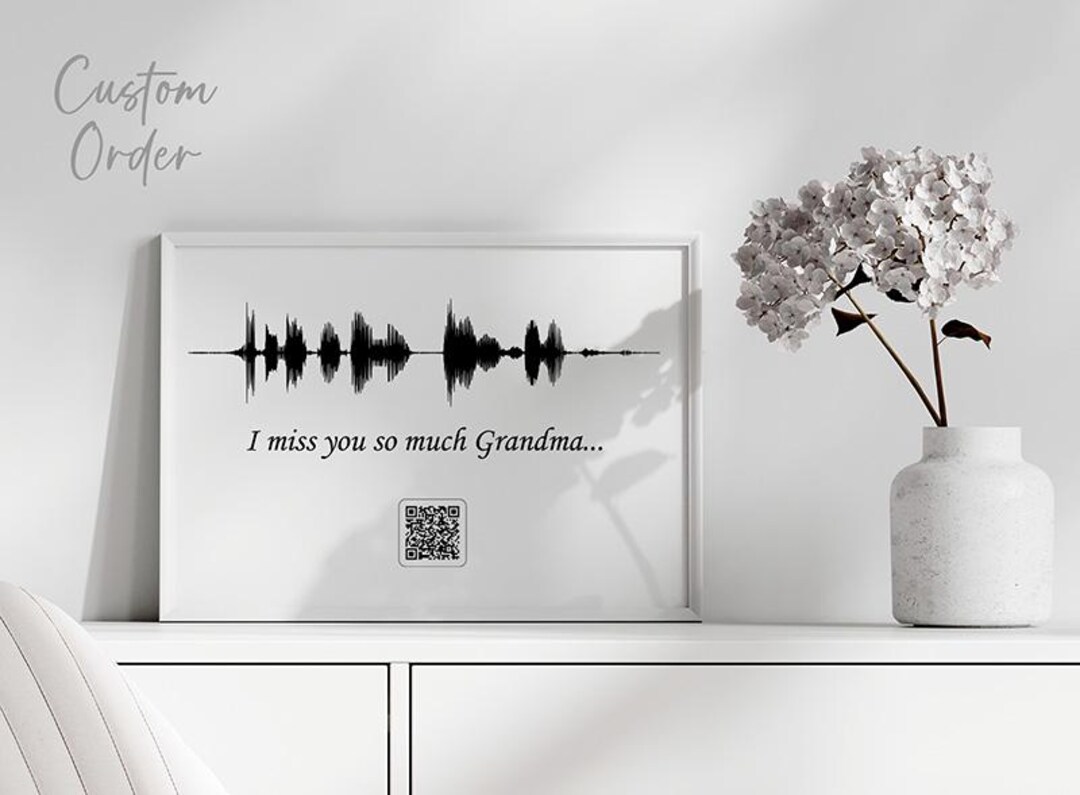 Custom Soundwave Art, Voice Recording Gift, QR Code Clip, Soundwave ...