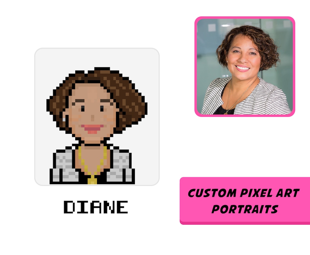 Custom Pixel Art Portrait, Personalized Pixel Avatar Portrait, 8 Bit ...
