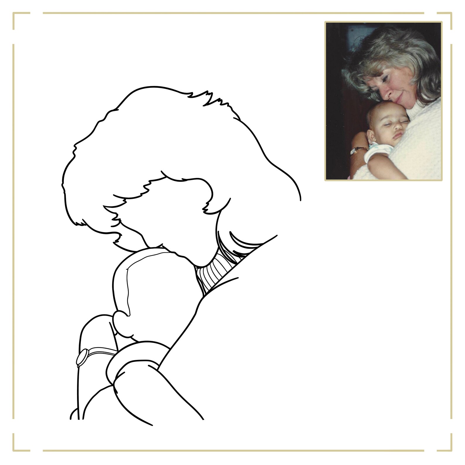 Custom Faceless Outline Digital Portrait for 2 Characters - Etsy