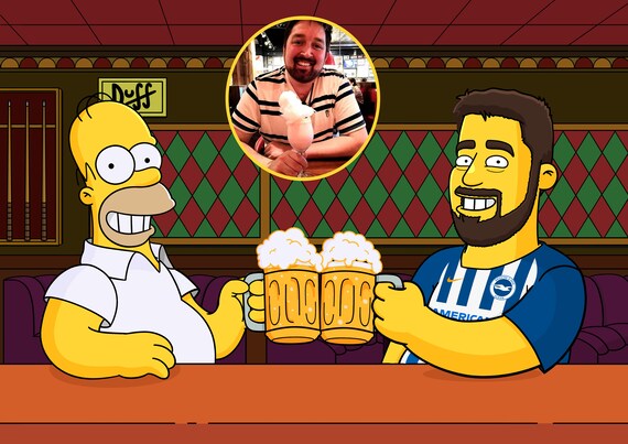 Custom Simpson Portrait Digital Drawing Simpson Bar Scene | Etsy