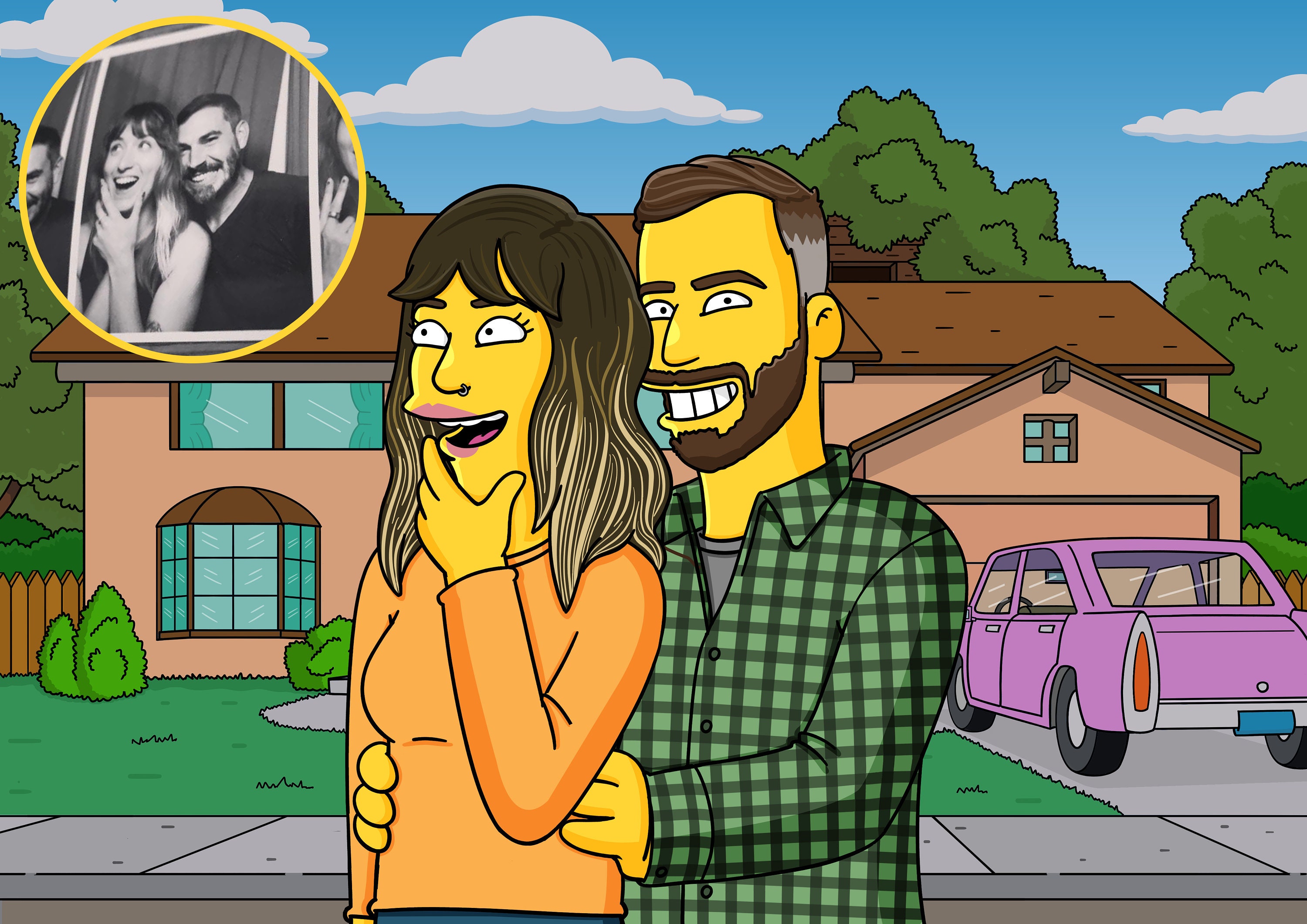 Simpsons Custom Portrait Simpsonize Me Custom Portrait | Etsy