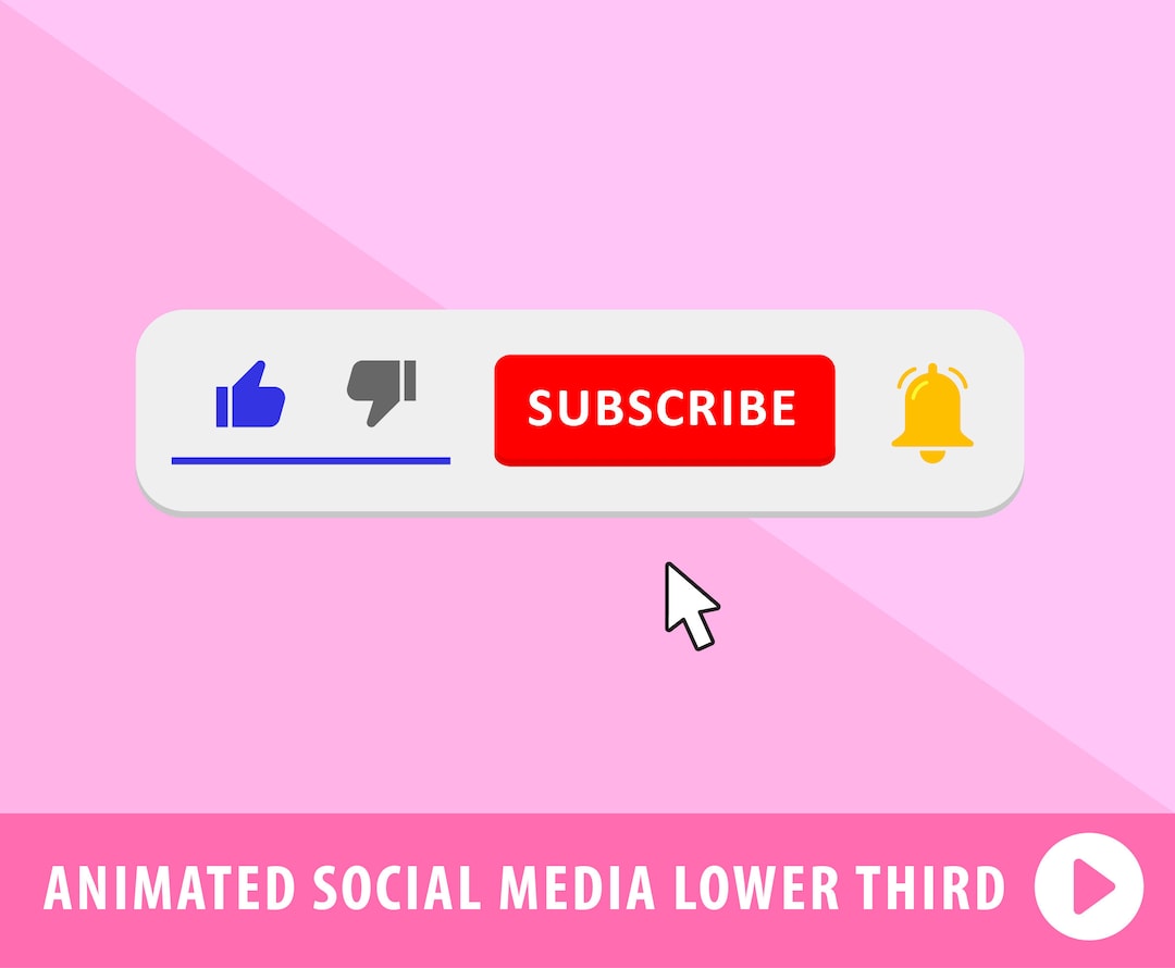 Social Media Animation, Lower Third for Youtube, Subscribe Like Notification Button, Intro Vlog ...