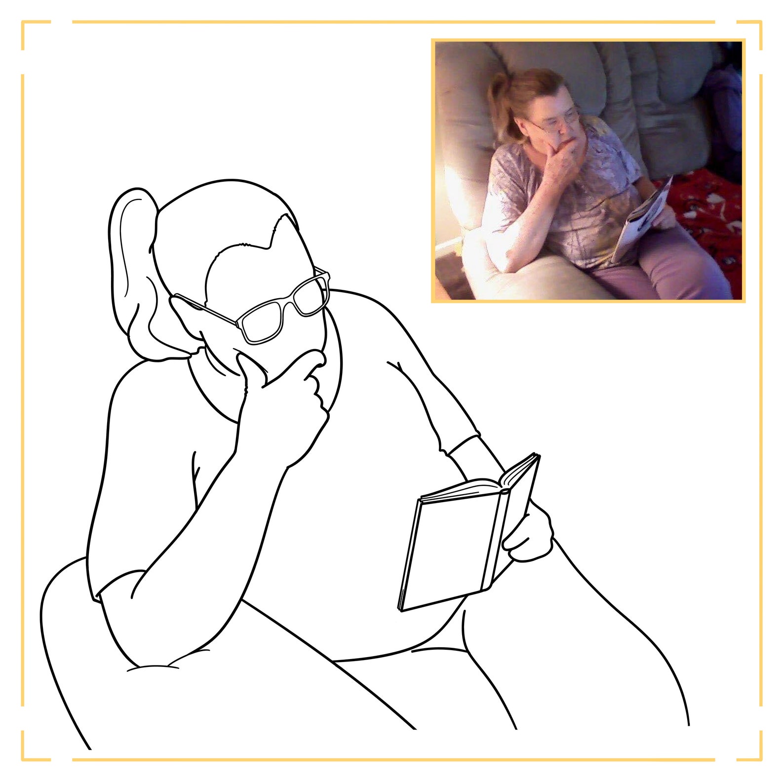 Custom Simple Outline Faceless Portrait for 1 Character Gift | Etsy