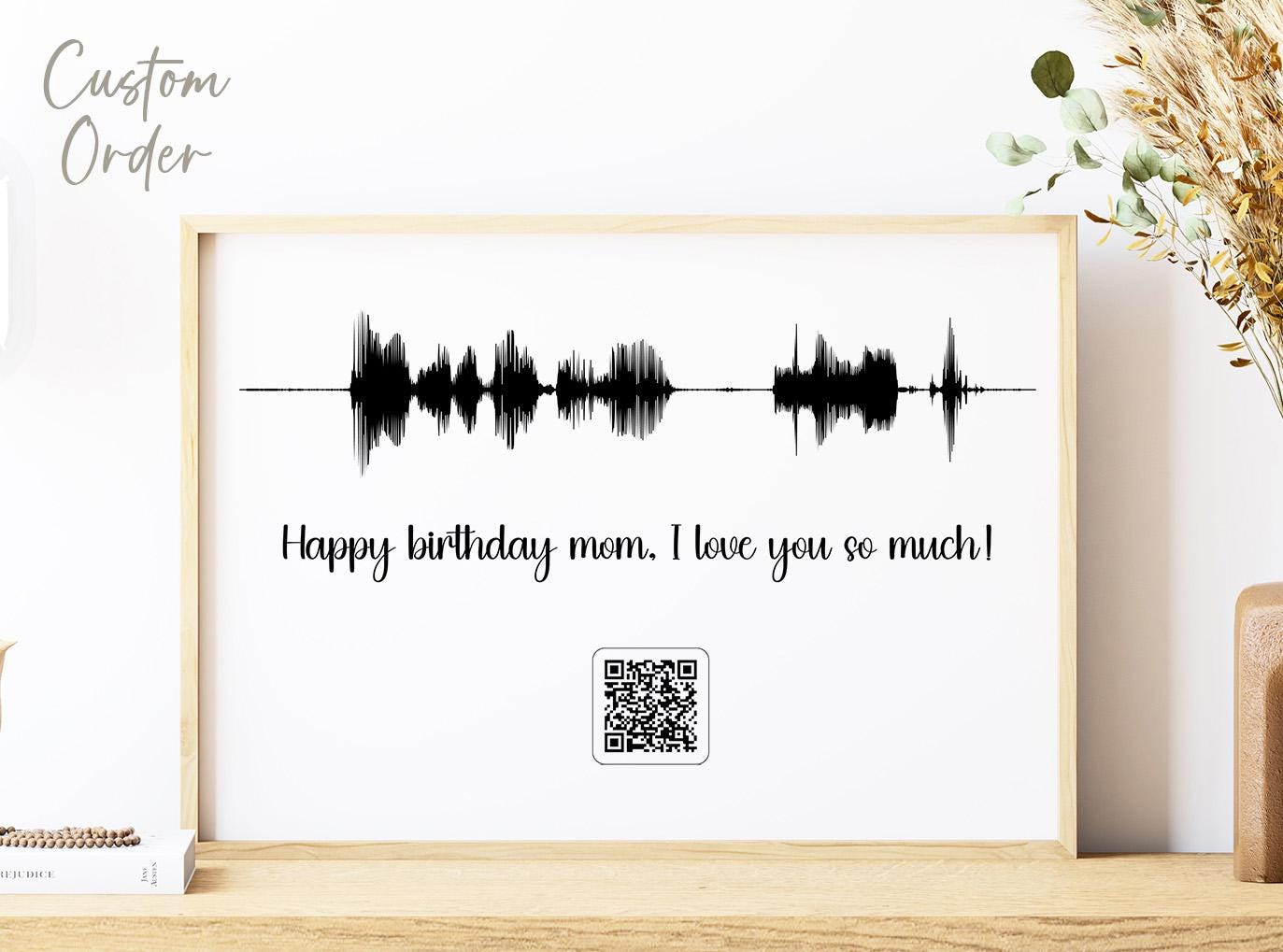 Custom Soundwave Art, Voice Recording Gift, QR Code Clip, Soundwave ...