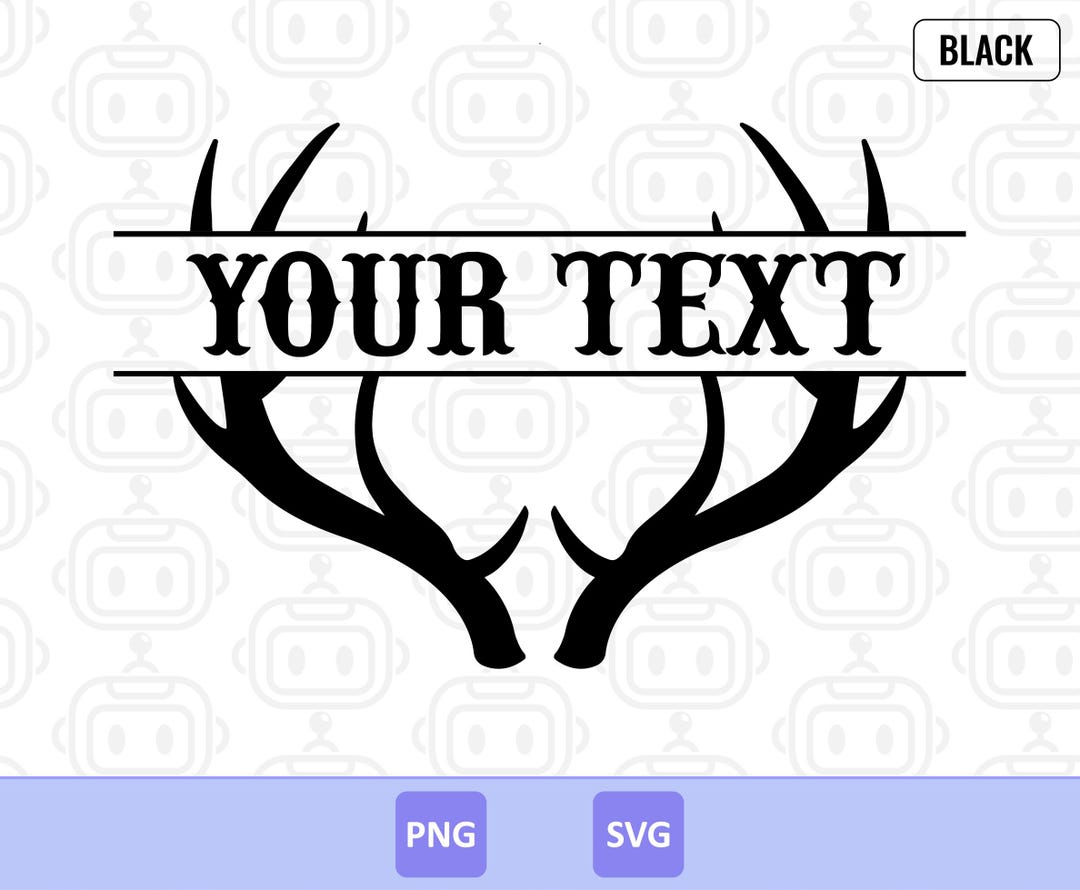 Custom Deer Antler Monogram Svg, Custom Reindeer Split Name Frame ...