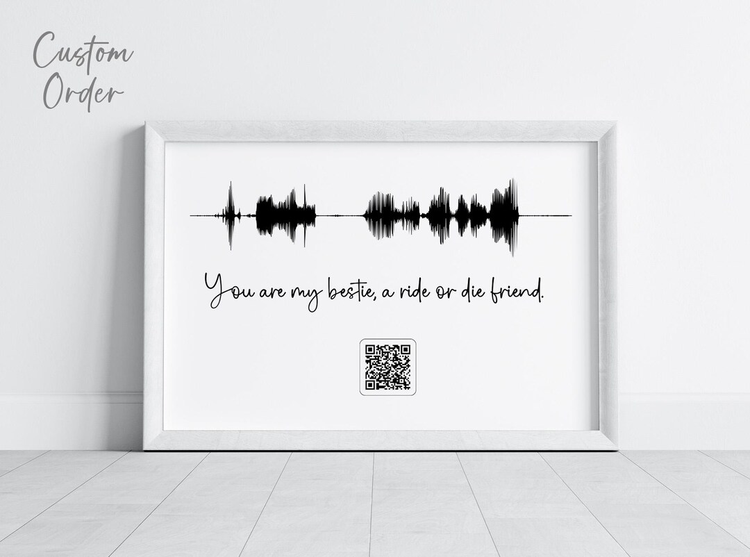 Custom Soundwave Art, Voice Recording Gift, QR Code Clip, Soundwave ...