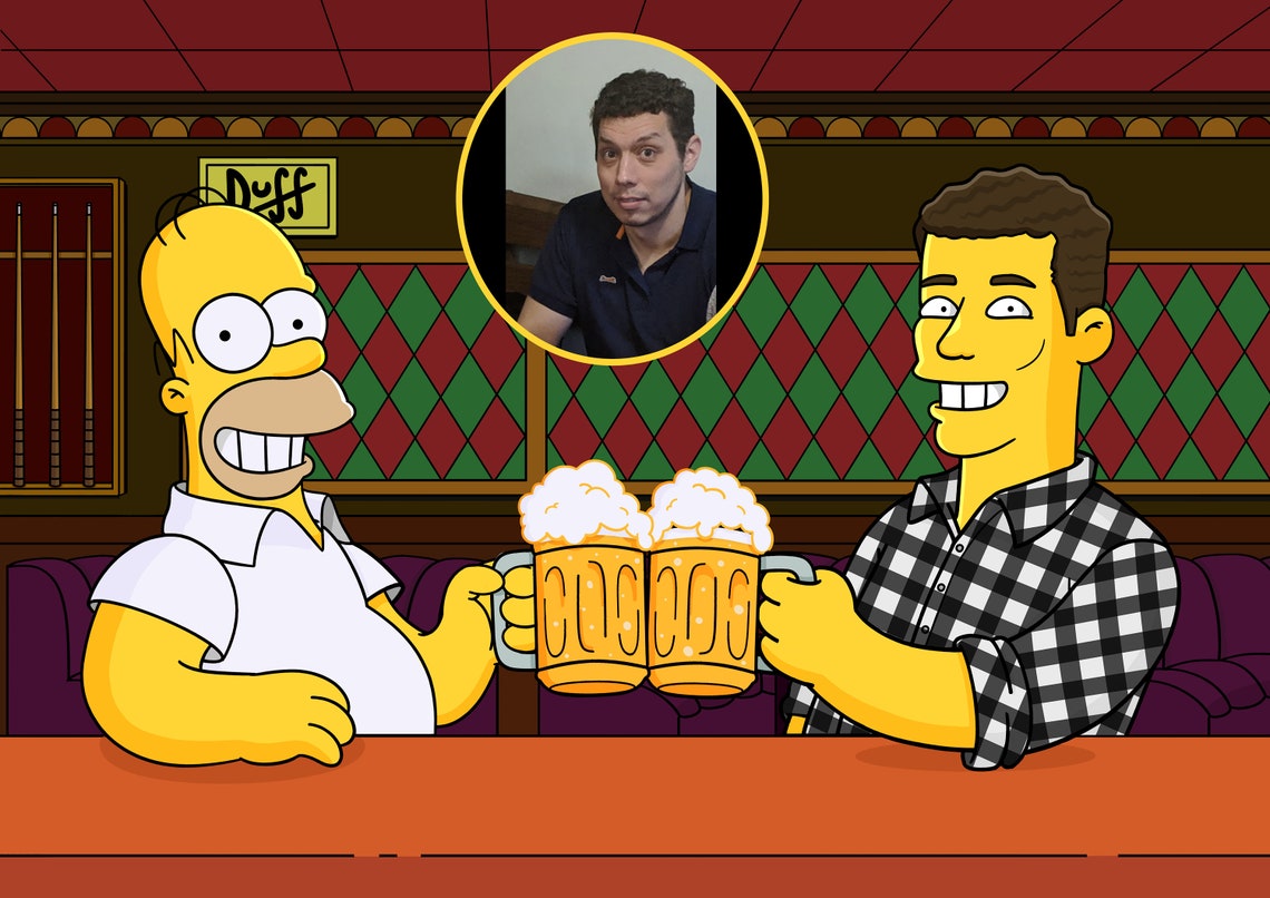 Simpsons Custom Portrait, Simpsons Bar, Simpsons Family Portrait ...