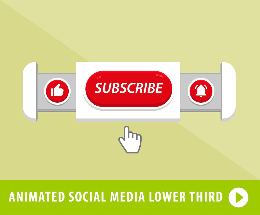 Animated Social Media Lower Thirds, Subscribe Like Notification Button, Lower Third for Youtube ...