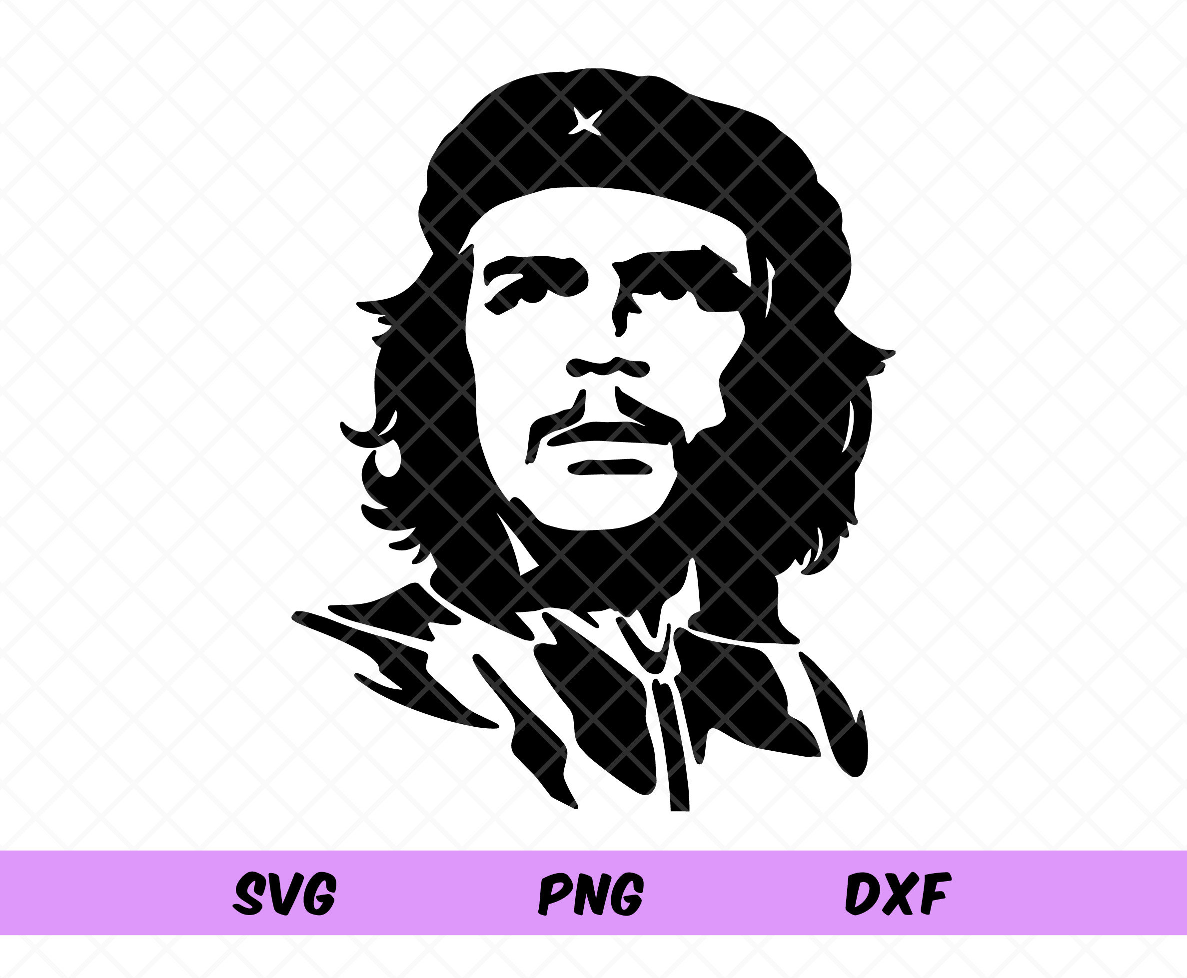 Ernesto Che Guevara Svg, Che Guevara Stencil Portrait, Che Silhouette ...