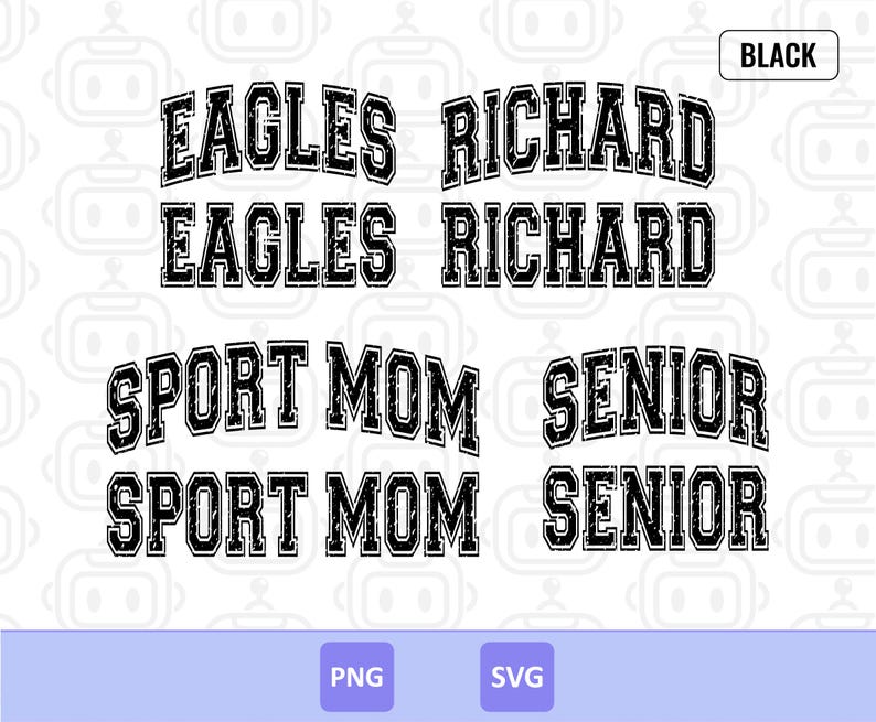 Custom Distressed Varsity Text Svg, Custom Grunge Arched Varsity Text ...