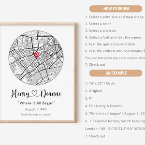 Custom Map Location Print, Latitude Coordinates Print, Location Pin ...