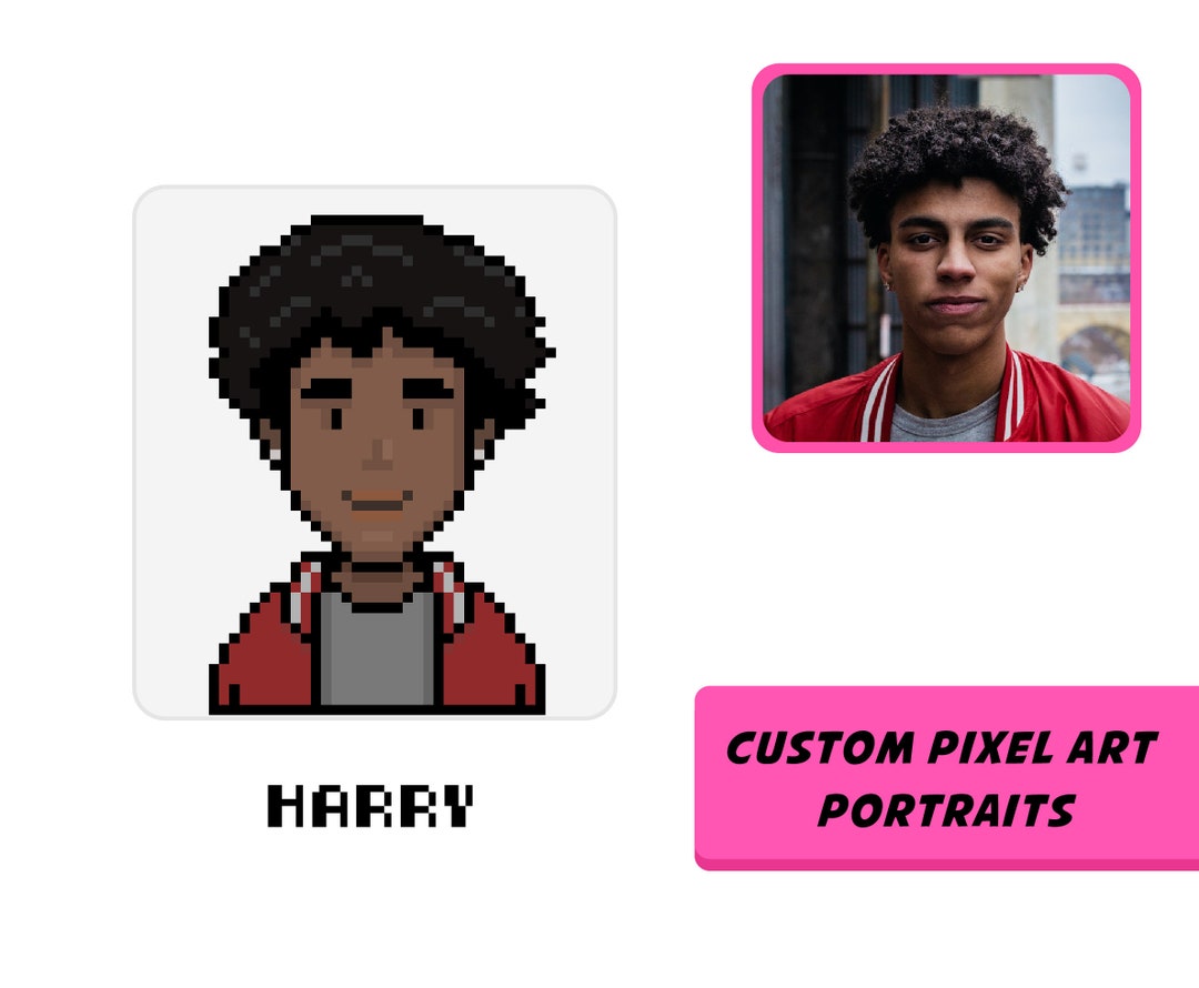 Custom Digital Pixel Art Portrait, 8 Bit Cartoon Avatar Portrait, Pixel ...