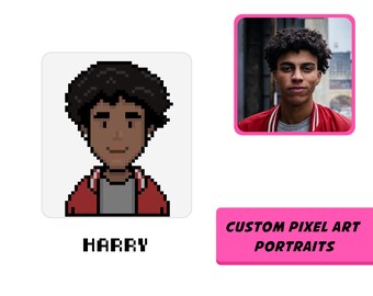 Custom Pixel Art Portrait 8 Bit Avatar Portrait Cartoon - Etsy