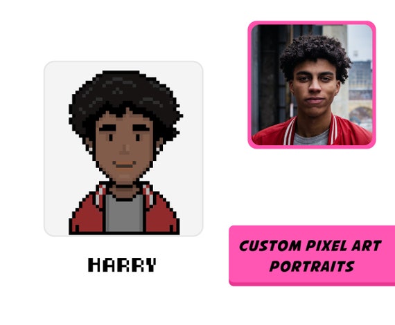 Custom Digital Pixel Art Portrait 8 Bit Cartoon Avatar - Etsy