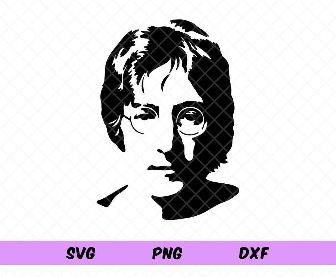 John Lennon Svg, John Lennon Stencil Portrait, Silhouette Portrait, the ...