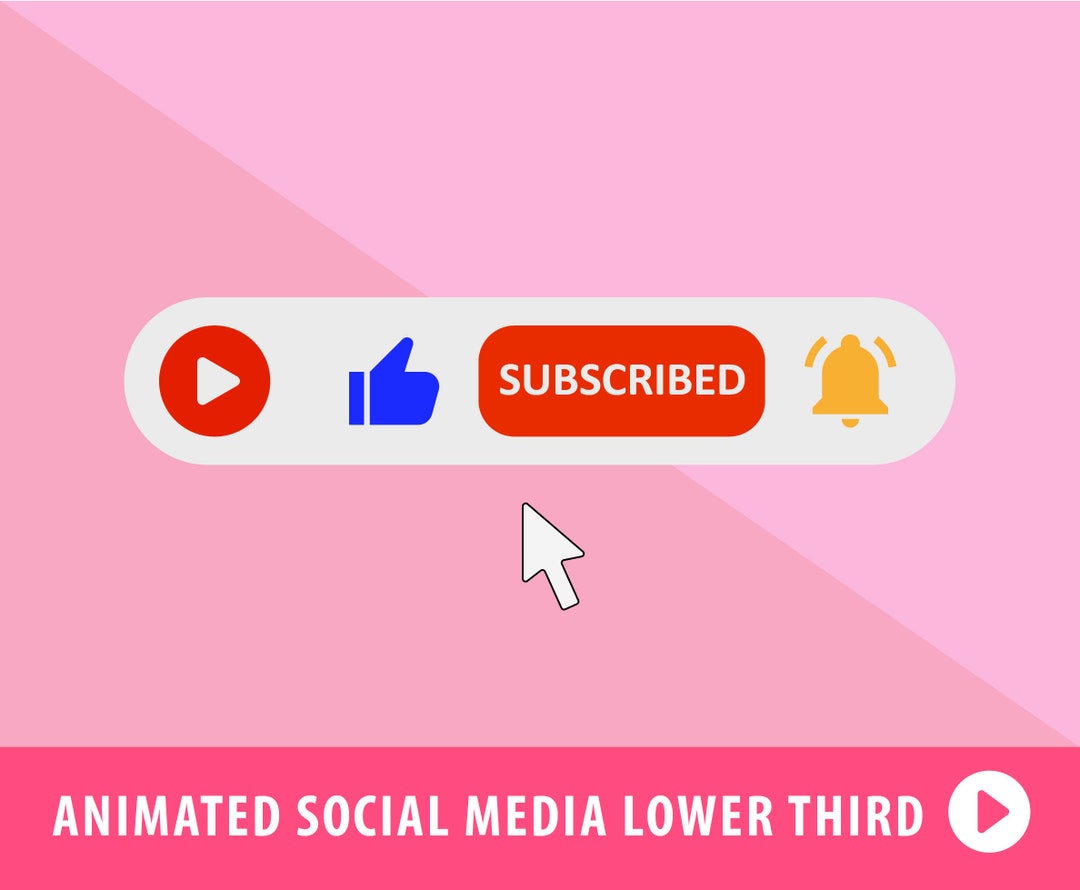 Animated Social Media Lower Thirds, Subscribe Like Notification Button, Intro Lower Third Button ...