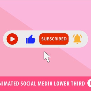 Animated Social Media Lower Thirds, Subscribe Like Notification Button, Intro Lower Third Button ...