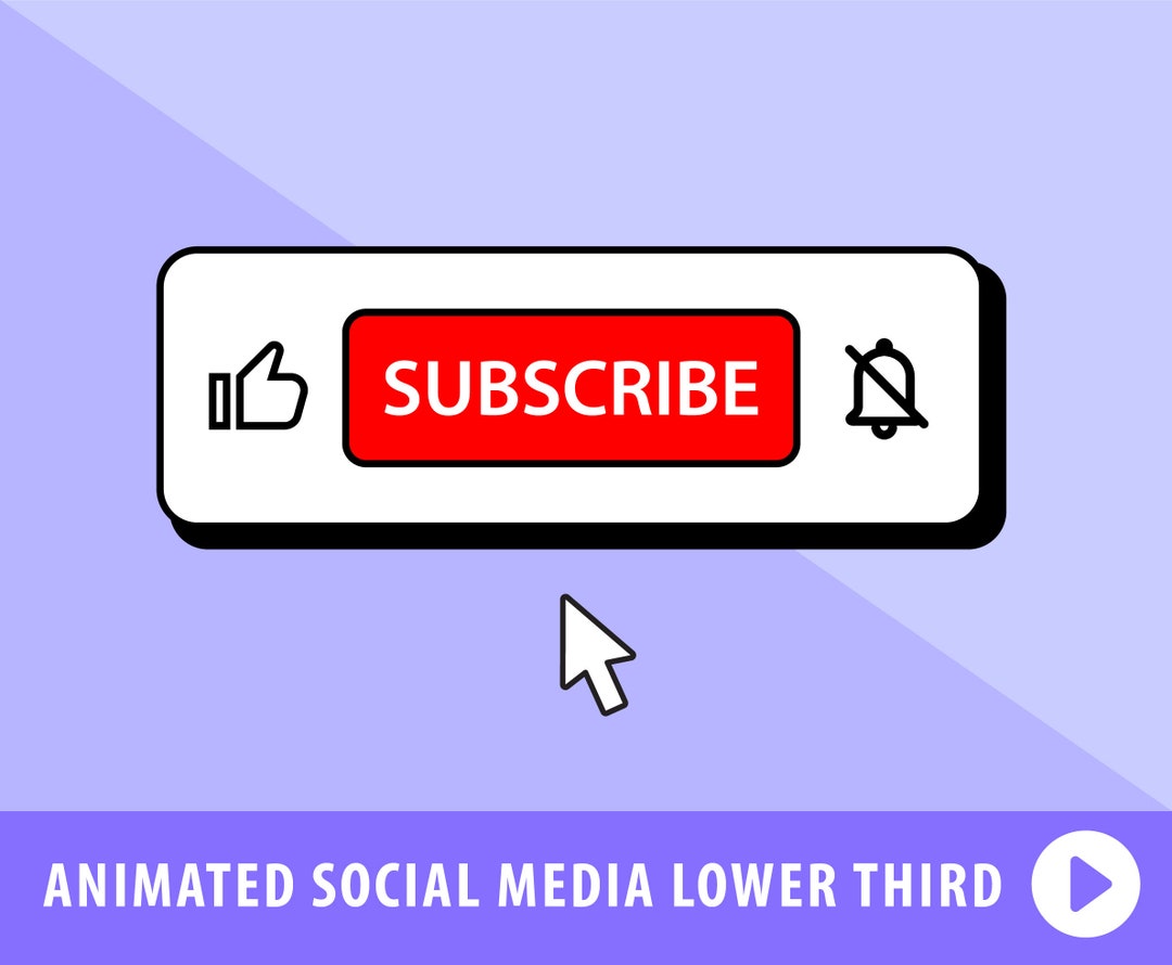 Animated Social Media Lower Third, Lower Third for Youtube, Subscribe Like Notification Button ...