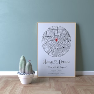 Custom Map Location Print, Latitude Coordinates Print, Location Pin ...
