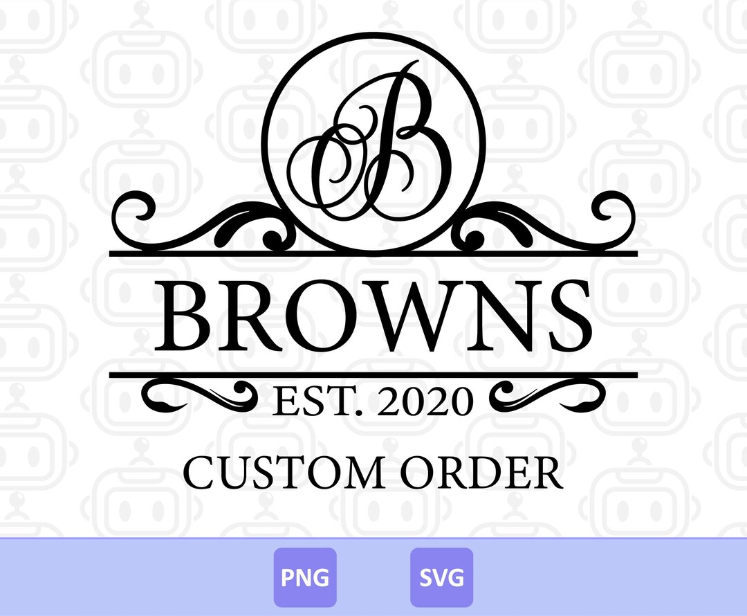 Custom Monogram Last Name Sign Svg, Personalized Couple Name Sign ...