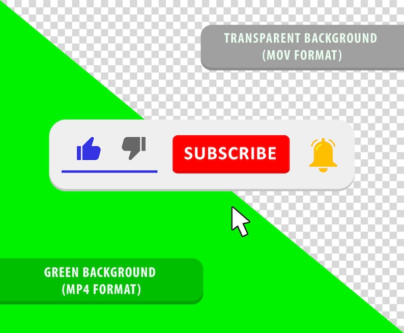 Social Media Animation Lower Third for Youtube Subscribe - Etsy