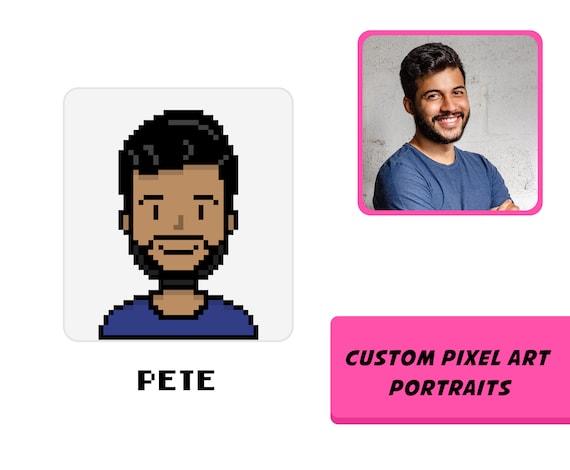 Custom Pixel Art Portrait 8 Bit Avatar Portrait Pixel - Etsy UK