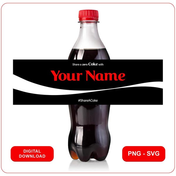 Coca Cola Label Template - Etsy