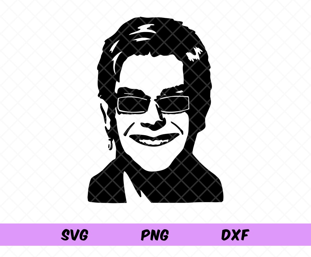 Elton John Svg Stencil Portrait Elton John Silhouette Elton - Etsy