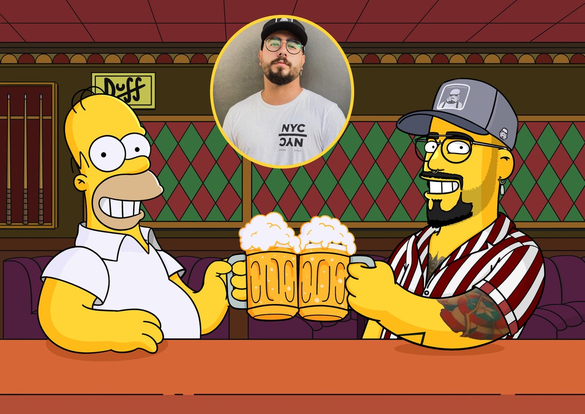 Simpson Caricature Portrait Cartoon Portrait Drawing Make Me | Etsy