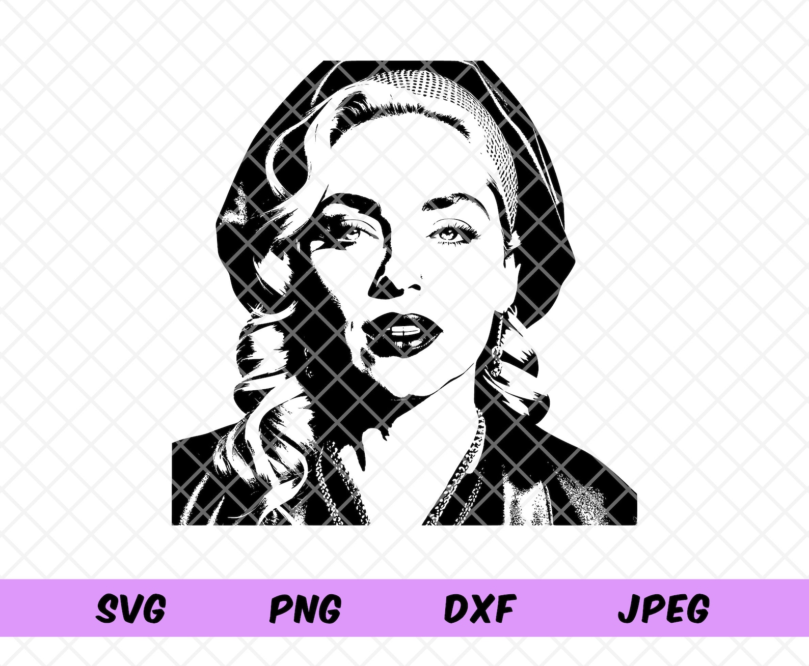 Madonna Portrait Svg, Madonna Stencil Portrait, Madonna Silhouette ...