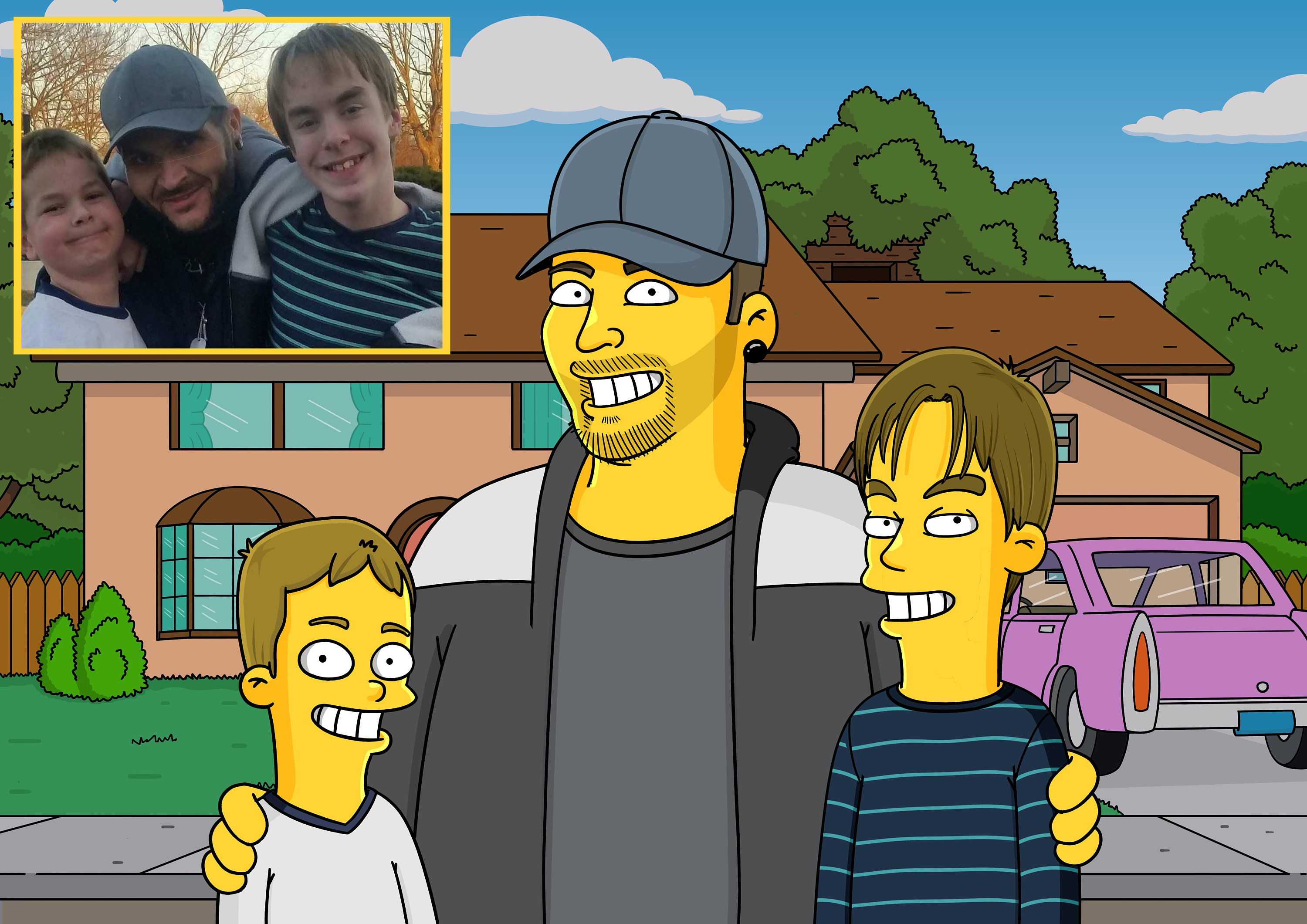 Simpsons Custom Portrait Simpsonize Me Custom Portrait | Etsy