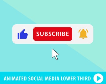 Animated Social Media Lower Thirds, Lower Third for Youtube, Subscribe Notification Slider ...